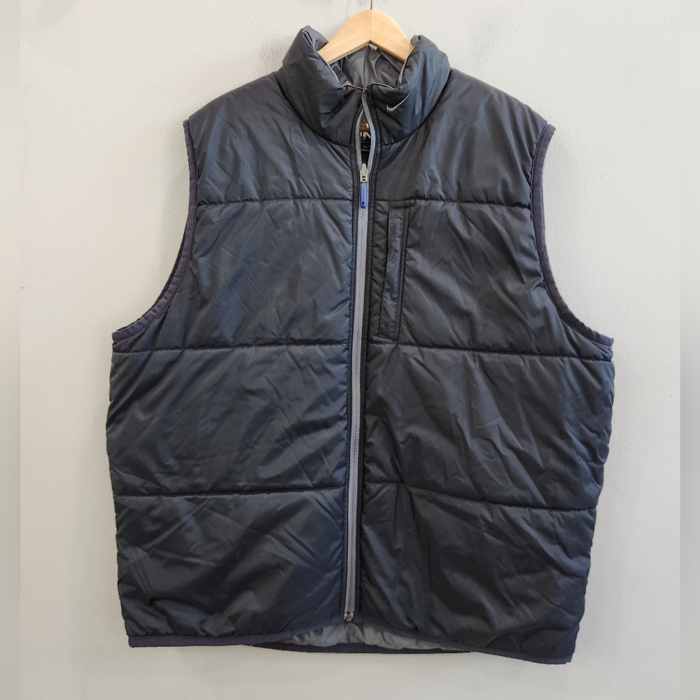 Y2k Nike Puffer Vest Reversible Black & Gray Swoosh L… - Gem